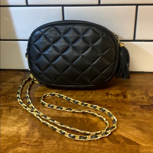 L.J. Simone | Bags | Lj Simone Ny Quilted Black Faux Leather Purse ...
